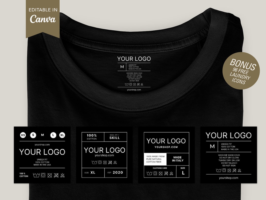 Custom Neck Label, T-shirt Neck Label, Canva Neck Label Tags, Shirt Tag ...