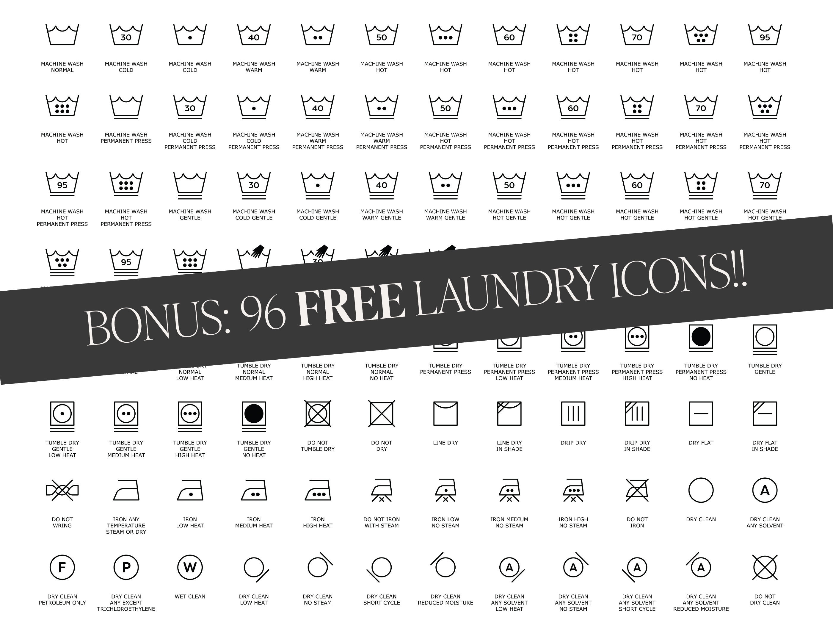 Editable Washing Instructions Card Template, Printable Clothing Care ...