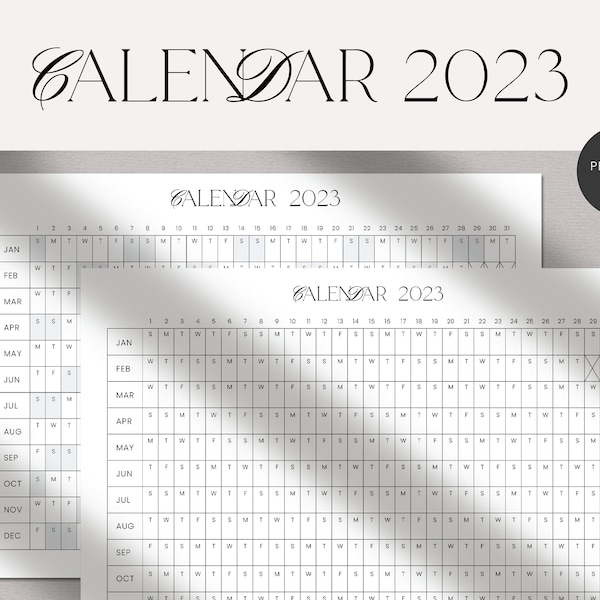 2023 Horizontal Calendar - Etsy