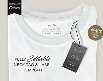 Custom Clothing Labels Canva Template, Editable Washing Instructions ...