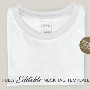 Custom Clothing Tags, T-shirt Neck Label Tag, Garment Tag Template ...
