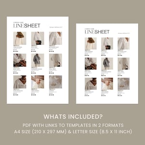 Line Sheet for Wholesale, Price List Template, Editable Template ...