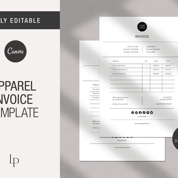 T Shirt Invoice - Etsy