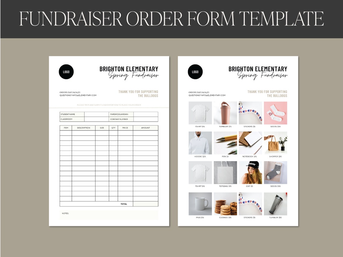 Editable Fundraising Form Template, School Fundraiser Form, Editable ...