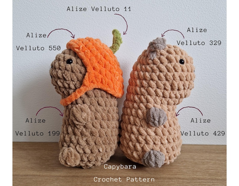 Capybara Crochet Pattern - Easy Amigurumi Plush With Tangerine Hat ...