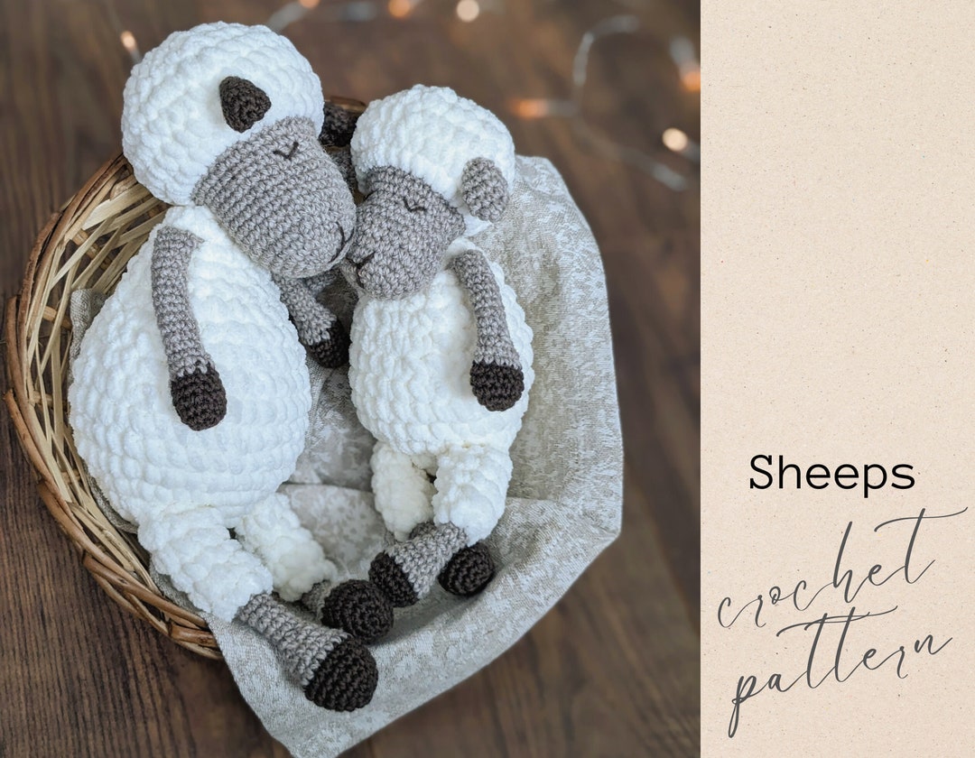 Cute Lamb Crochet Pattern Two Sizes. Lamb Crochet Toy Step-by-step ...