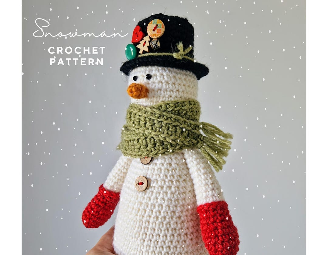 Snowman Crochet Pattern Christmas Amigurumi Crochet PDF Tutorial Top ...