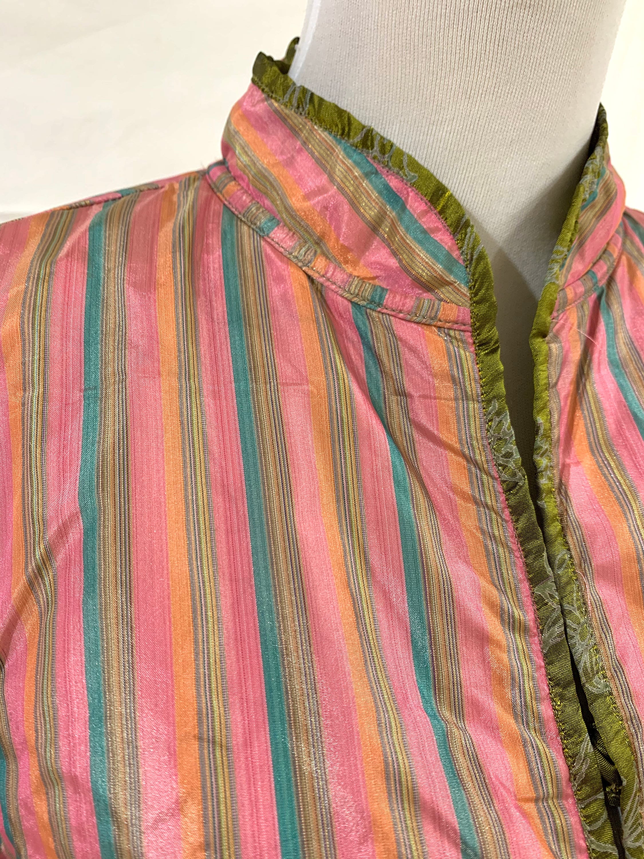 Green Silk Jacket Olive Green Reversible Jacket Hand Block | Etsy Australia