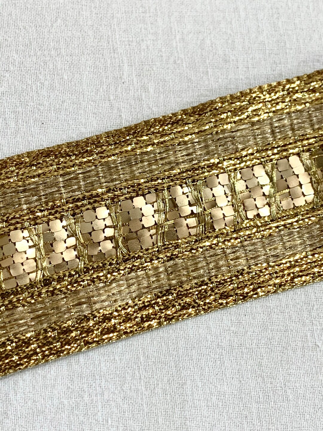 Gold Woven Trim, Picot Edges Gold Ribbon Trim, Wide Border Trim, Formal ...