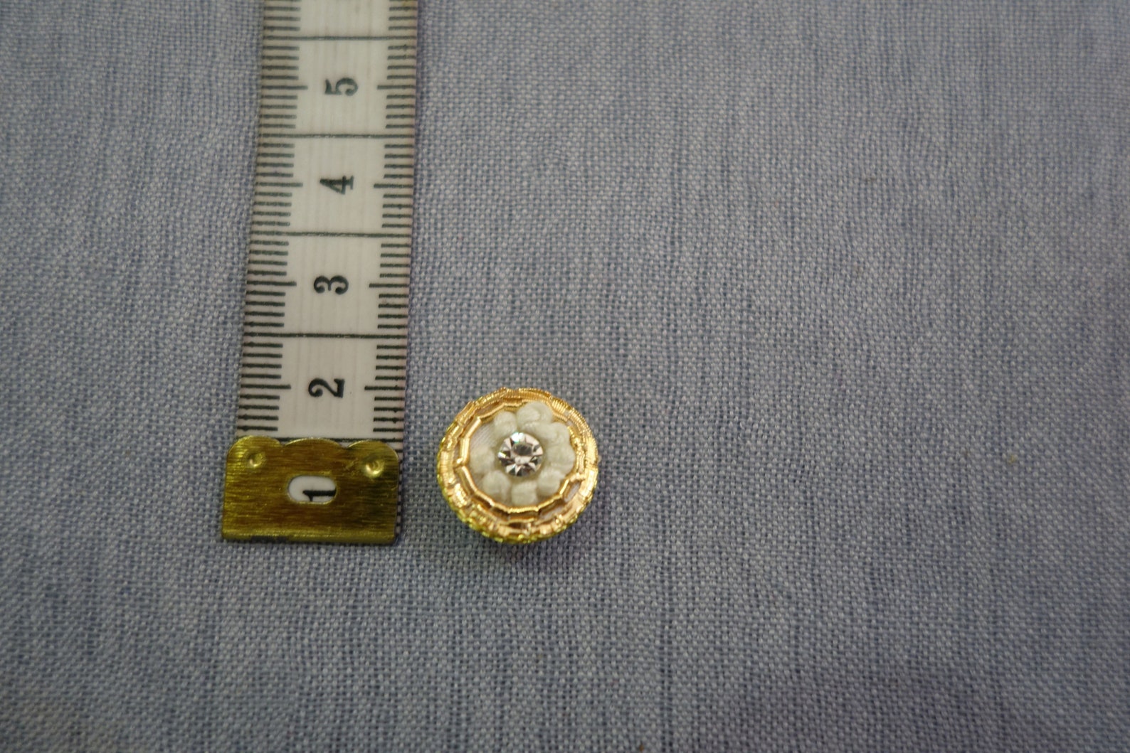 Crystal Buttons - Hand Embroidered Button - White Gold Buttons - With ...