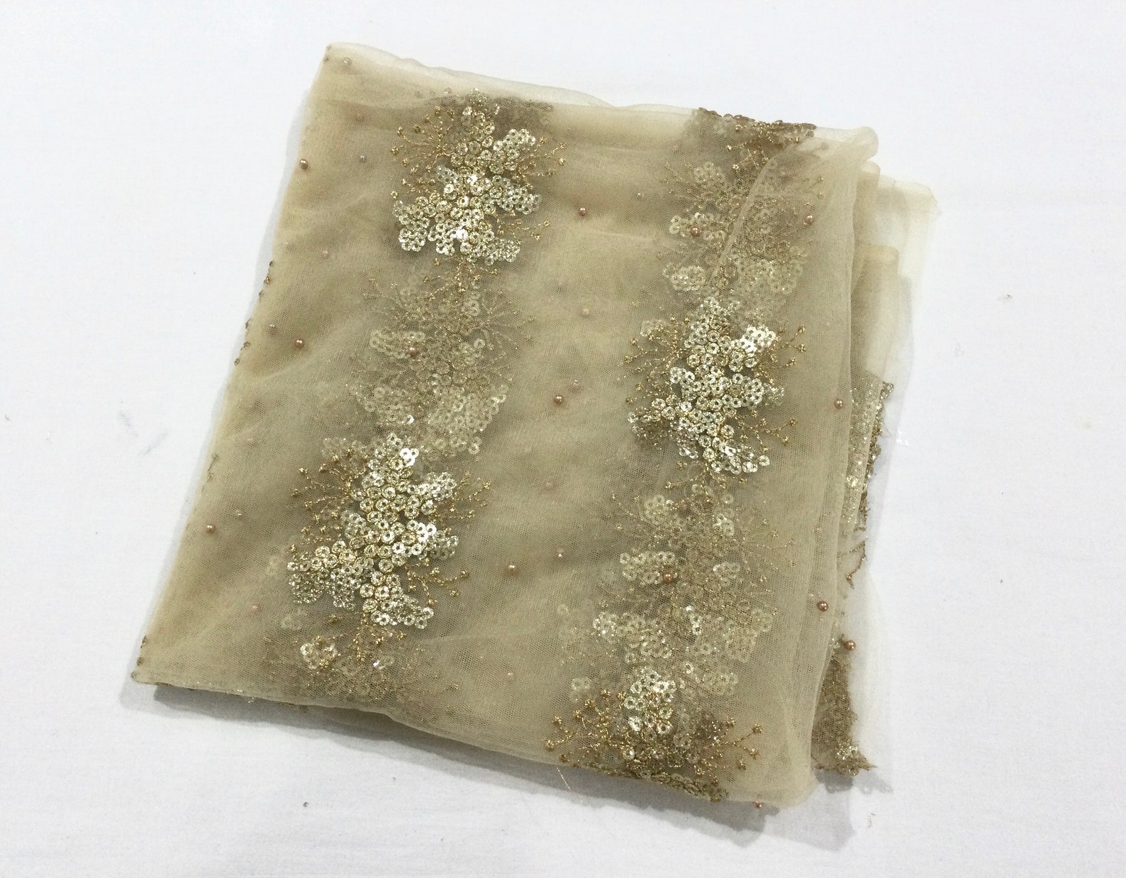 Elegant Sheer Fabric Golden Metallic Fabric Sequin Fabric - Etsy