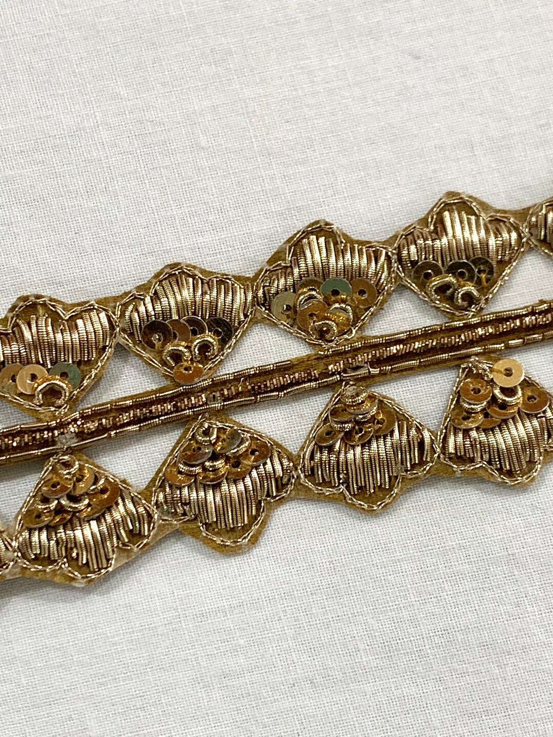 Antique Golden Trim, Gold Zardosi Trim, Hand Beaded Trim, Wedding Trim ...