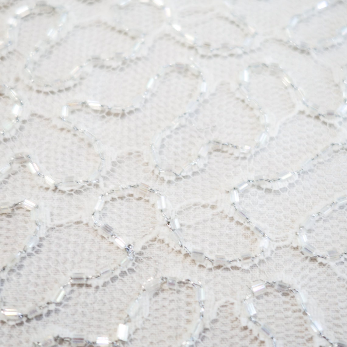 White Tulle Fabric Hand Beaded Fabric Tulle Lace Fabric | Etsy