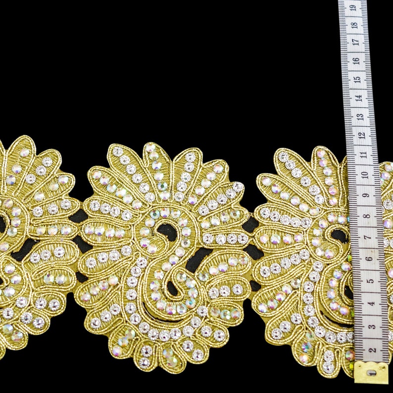 Unique Golden Trim With Crystal Embellishment | Etsy