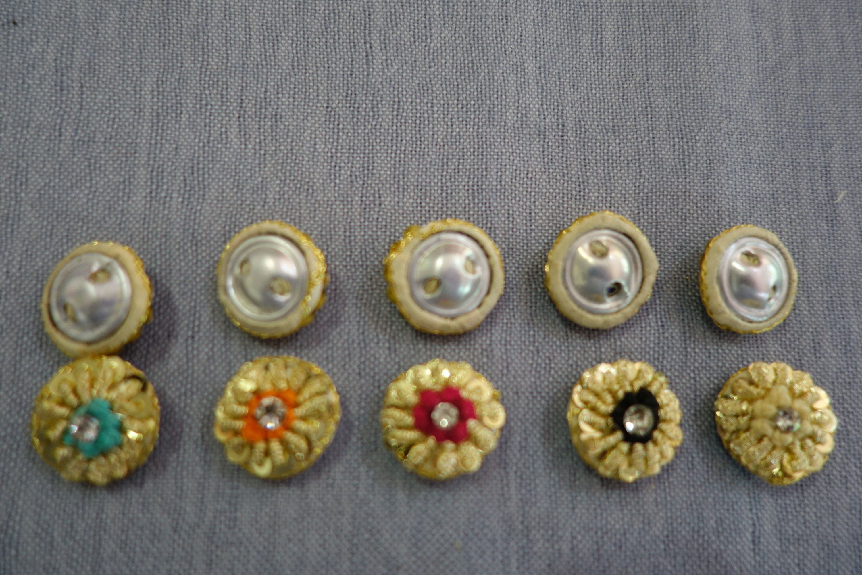 Crystal Buttons Golden Metallic Buttons With Silken Thread | Etsy Australia