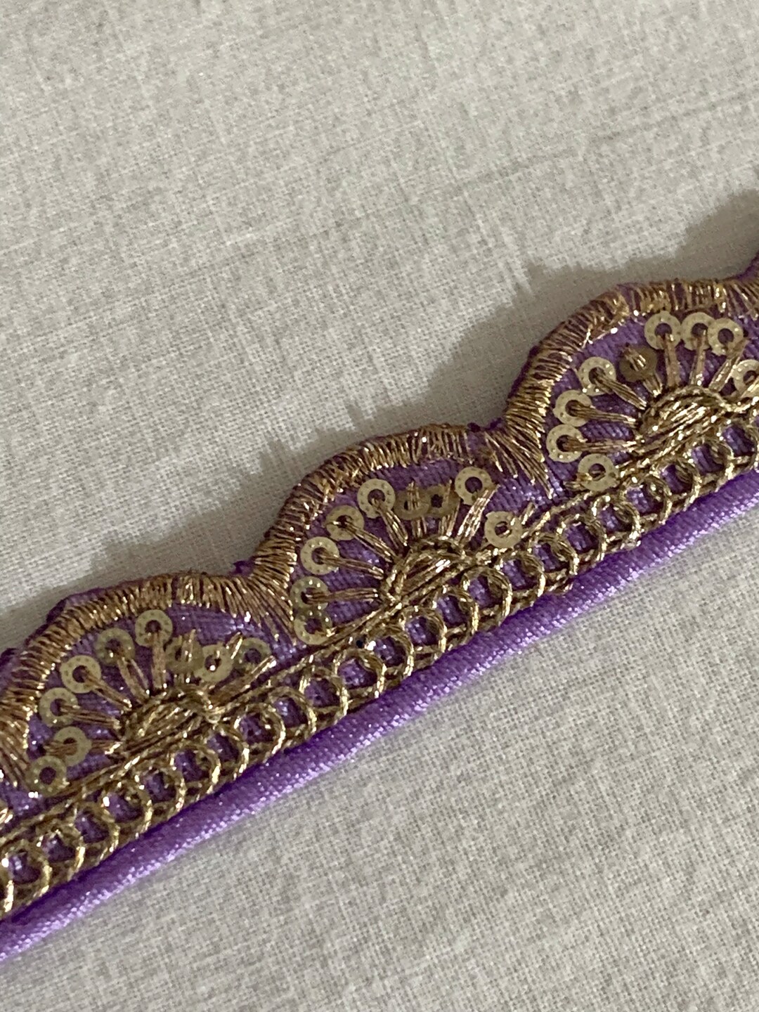 Purple N Gold Trim Lavender Embroidered Trim Bold N - Etsy