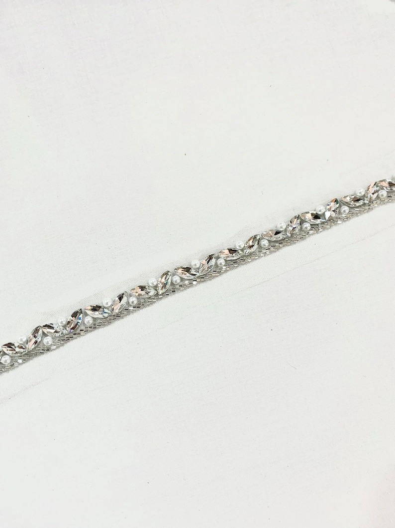 Silver Bridal Trim Silver Crystal Trim Silver Hand Beaded - Etsy Australia