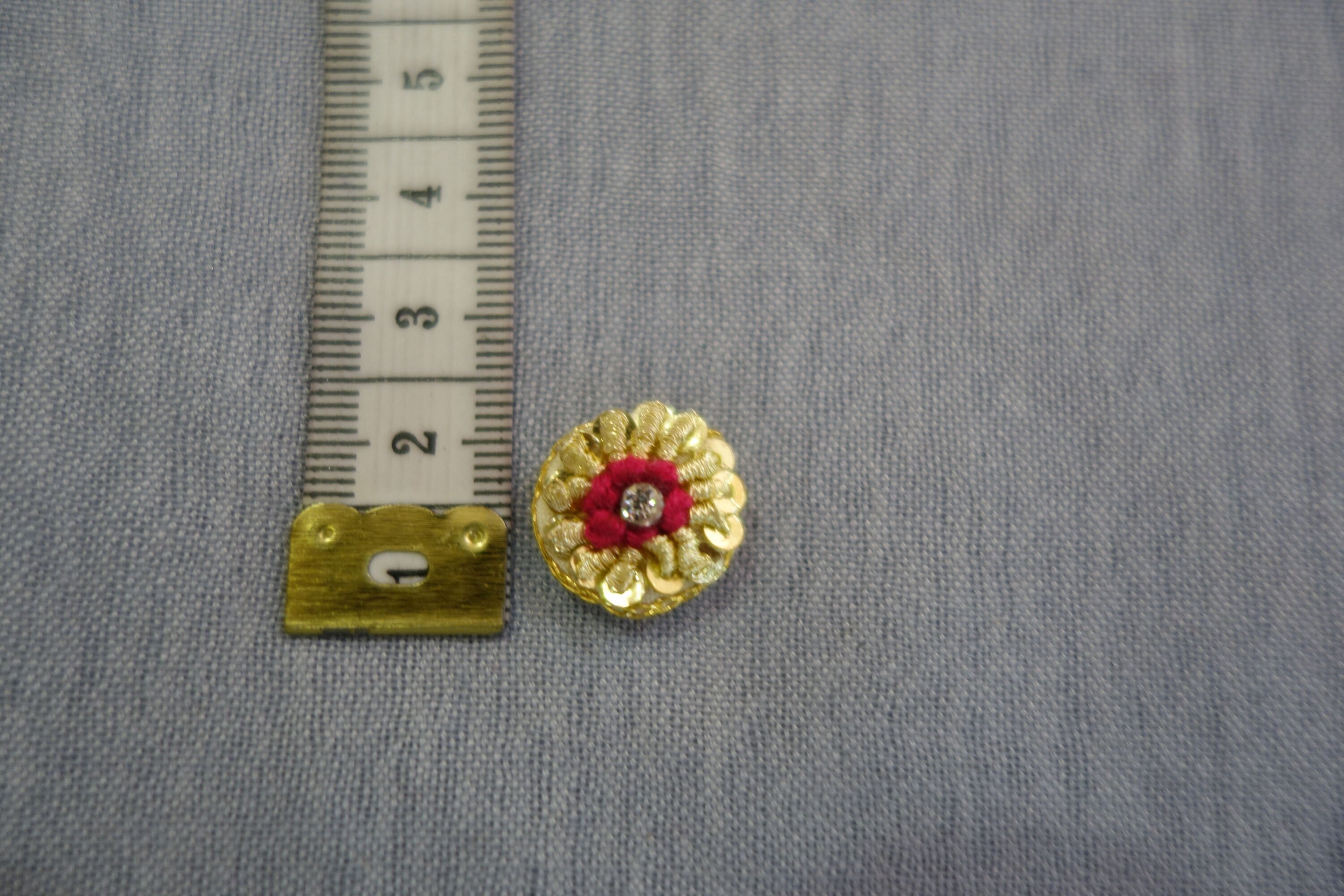 Crystal Buttons Golden Metallic Buttons Red Button With | Etsy