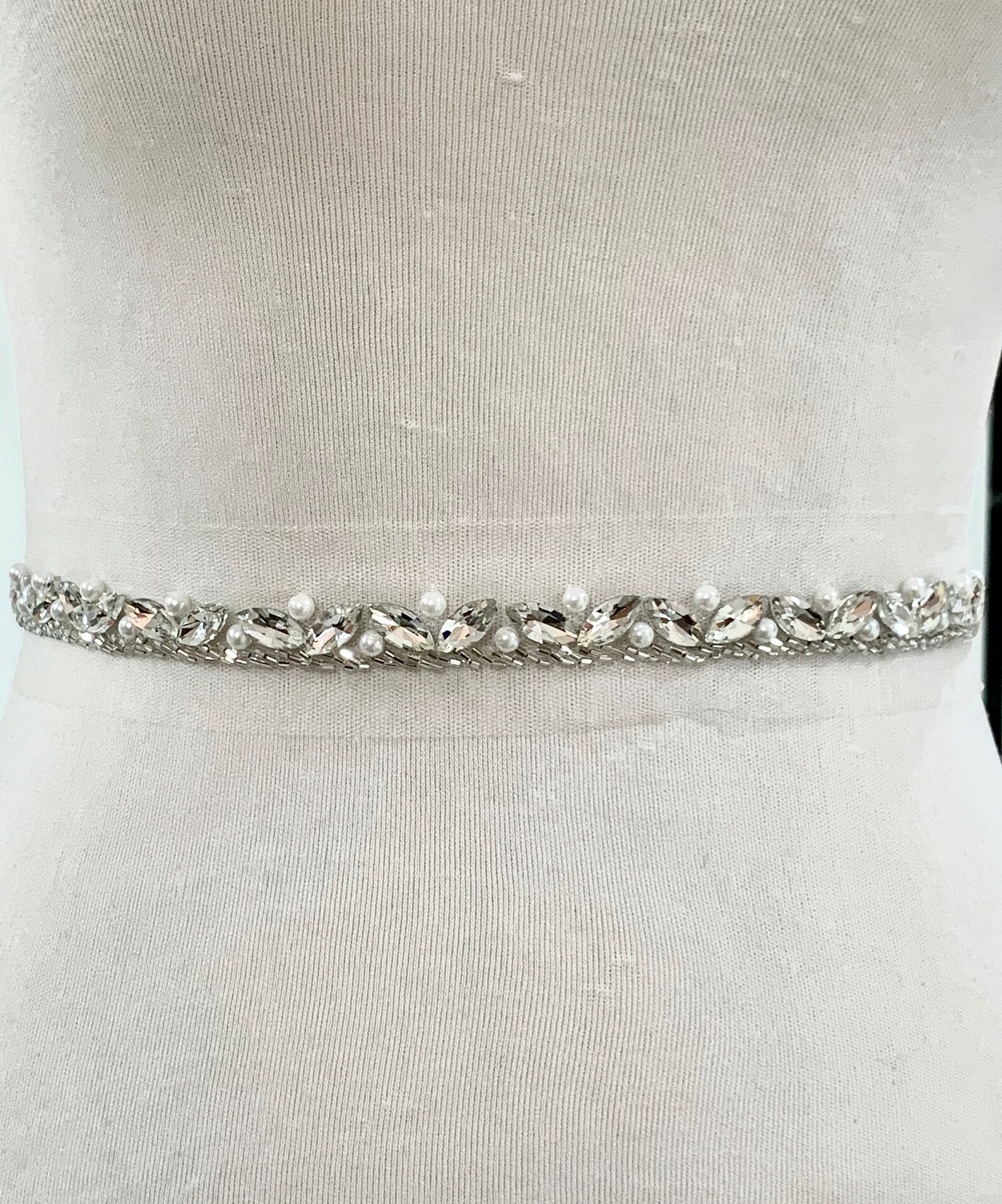 Silver Bridal Trim Silver Crystal Trim Silver Hand Beaded - Etsy Australia
