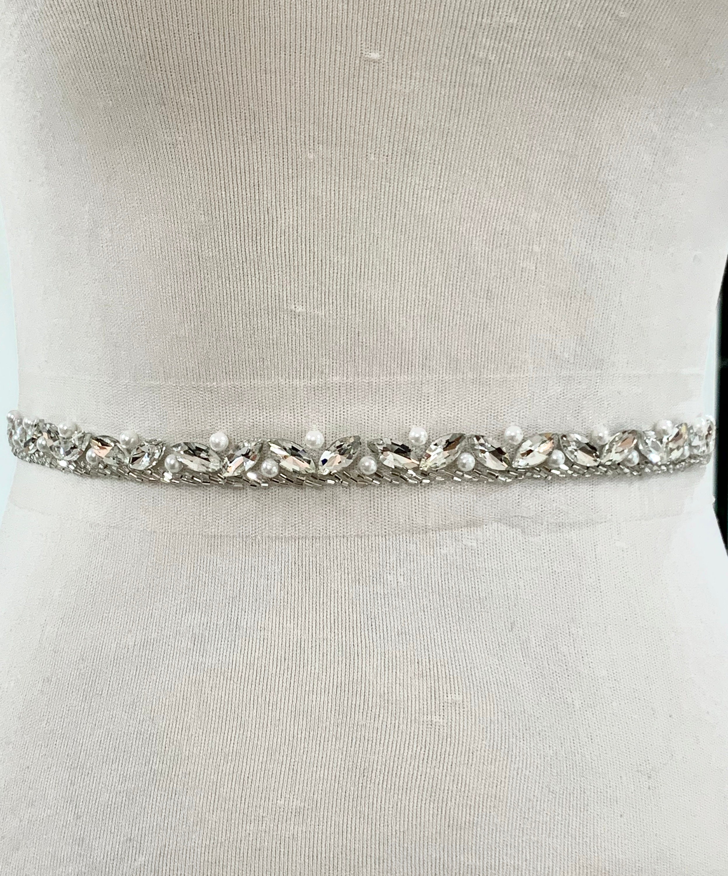 Silver Bridal Trim Silver Crystal Trim Silver Hand Beaded - Etsy Australia