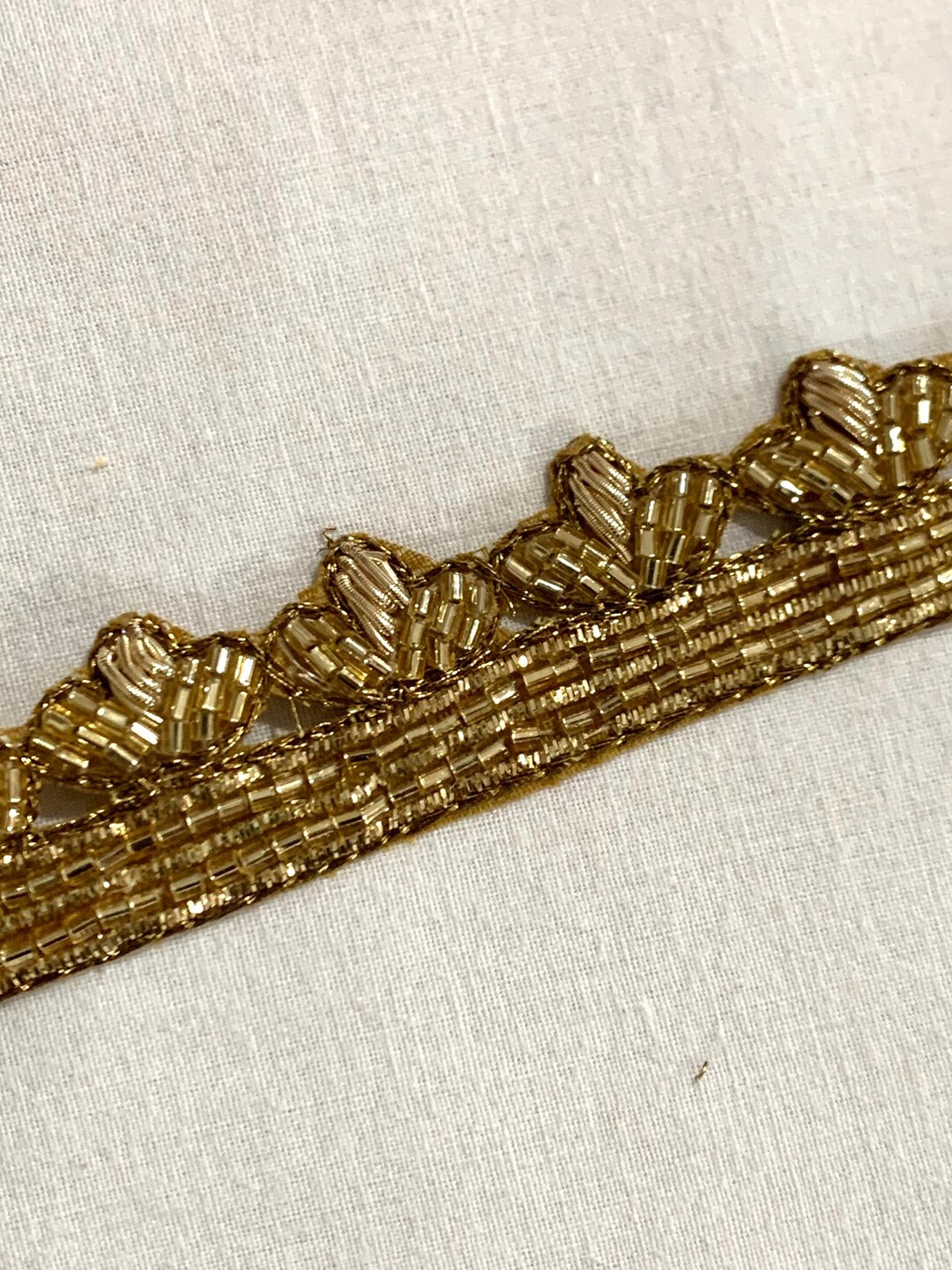Antique Golden Trim, 2 Tone Golden Trim, Hand Embroidered Golden Trim ...