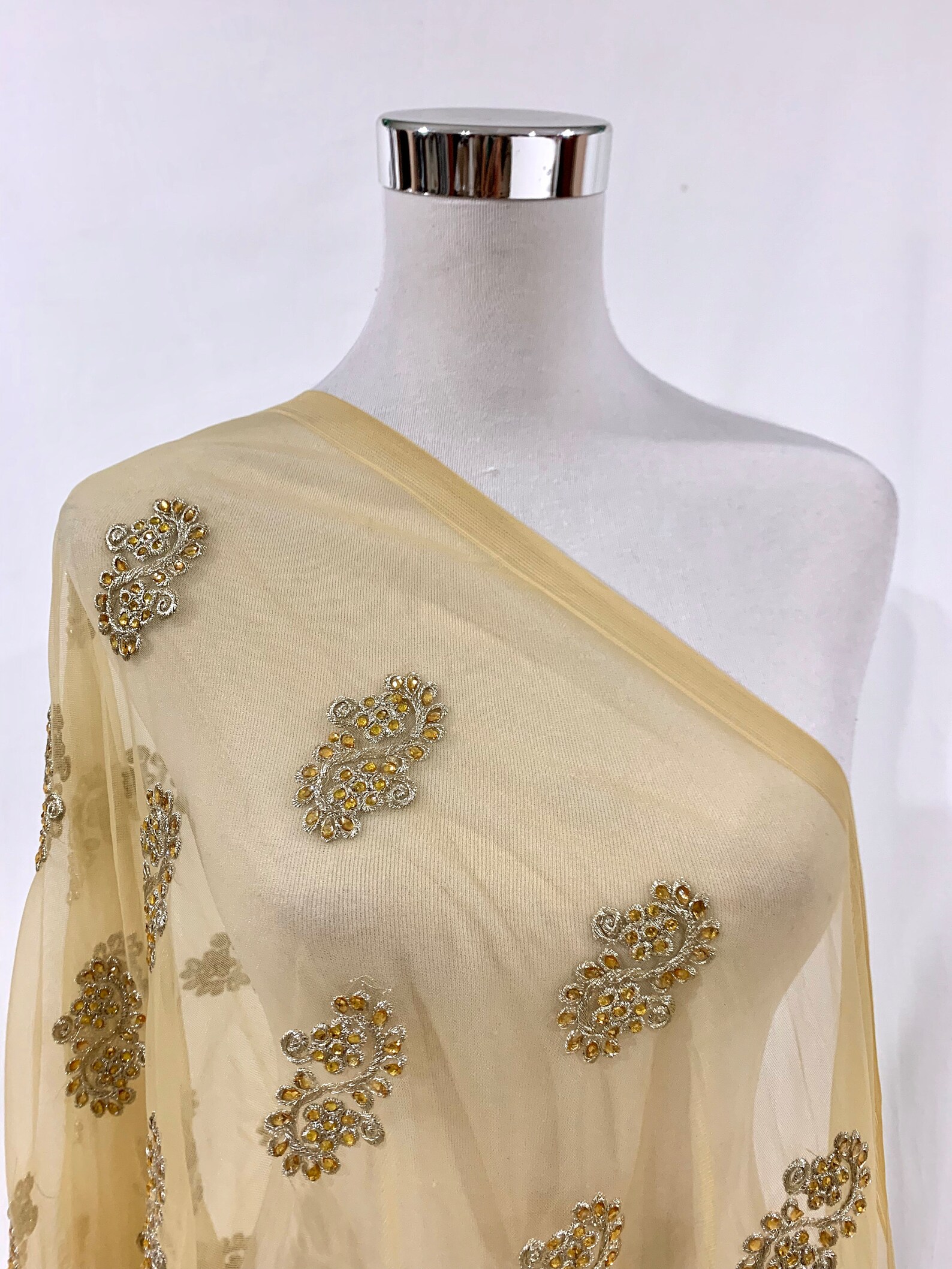 Golden Tulle Fabric - Bridal Tulle Fabric, Designer Dress Fabric ...