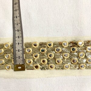 Gold Trim, Tulle Trim, Hand Made Trim, Golden Sequins N Soft Mirrors ...