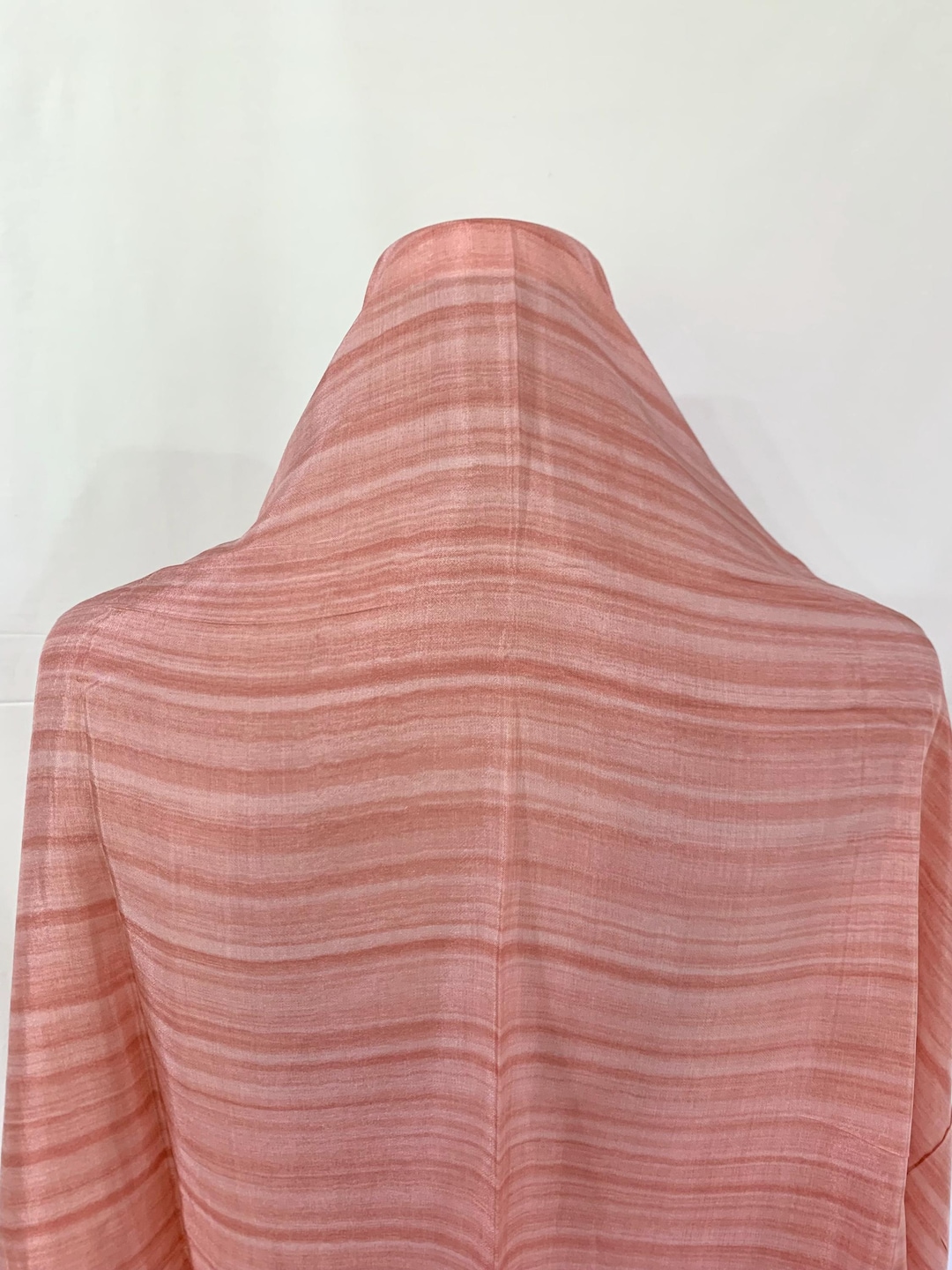 Ultra Light Pink Muslin Fabric, Digital Printed Stripes, Sewing Fabric ...