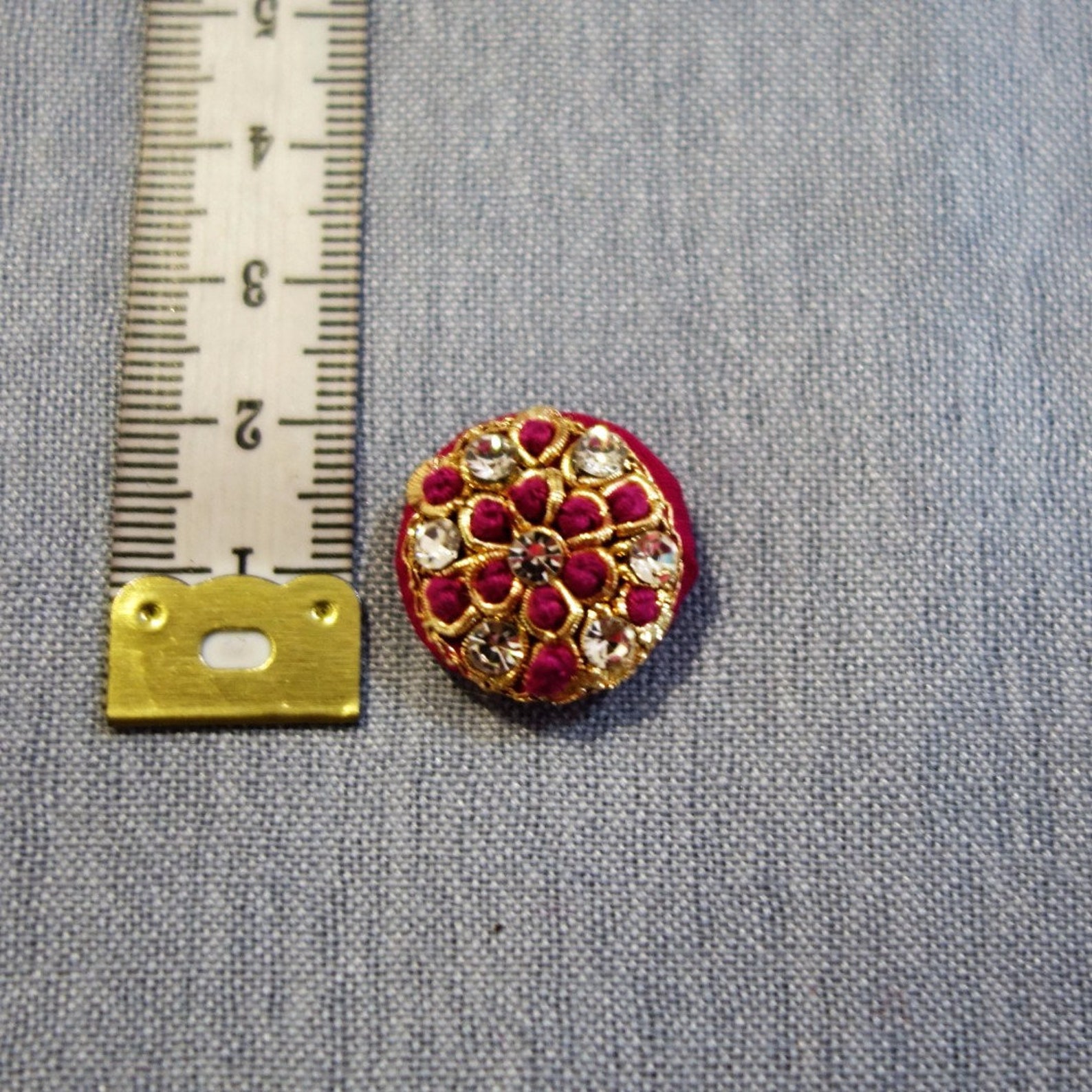 Maroon Silk Buttons Hand Embroidered With Golden Metallic - Etsy Australia