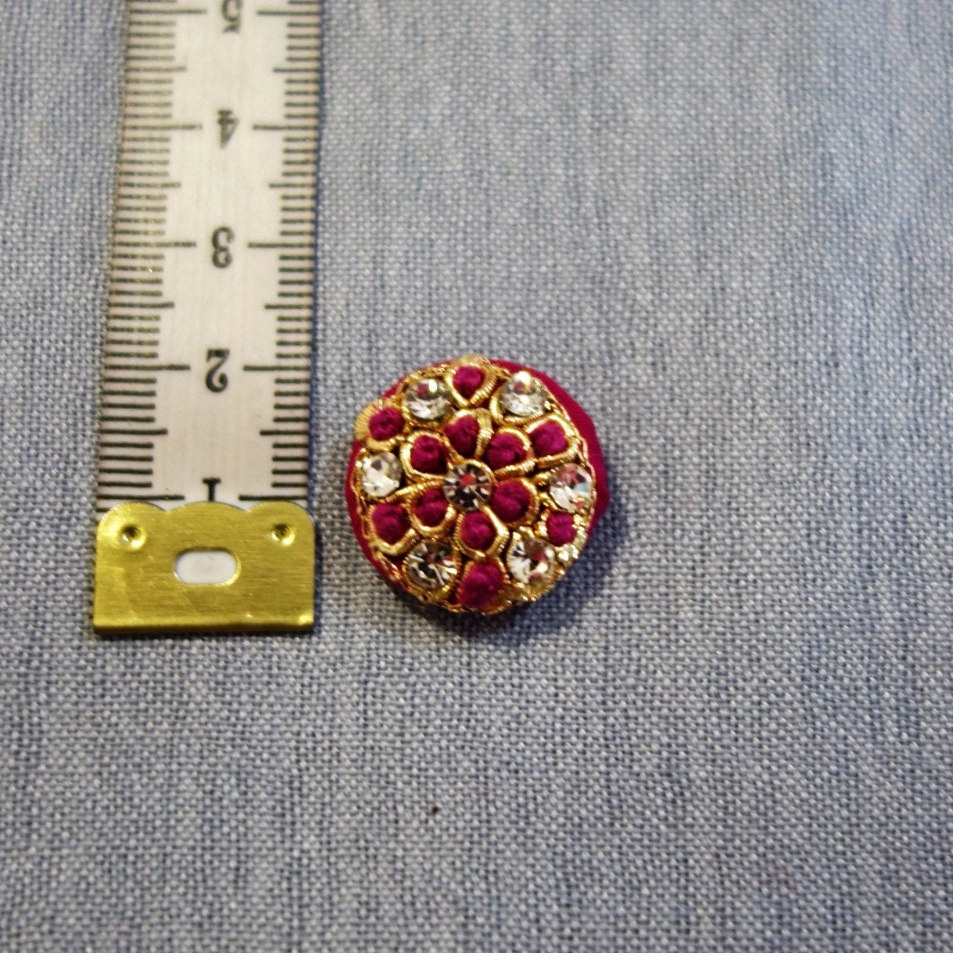 Maroon Silk Buttons Hand Embroidered With Golden Metallic - Etsy Australia