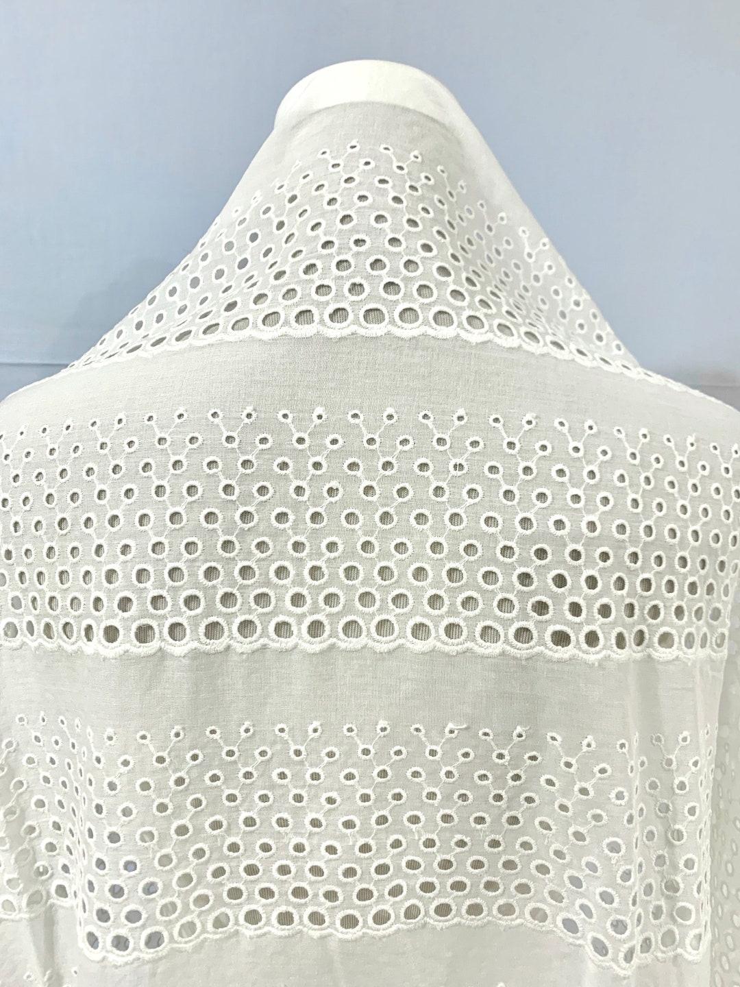 White Cotton Fabric, Eyelet Cut Work Fabric, Borders Fabric, Summer ...