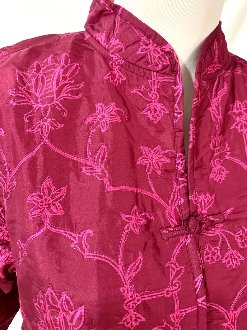Hot Pink Silk Jacket,pink Reversible Jacket, Hand Block Painted Coat ...