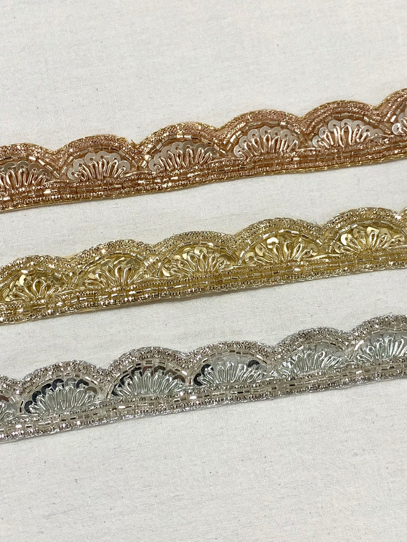 Silver Beaded Trim Silver Hand Embroidered Trim Bridal Trim - Etsy ...