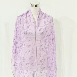 Soft Purple Georgette Shawl, Hand Beaded Georgette Shawl, Formal Wear ...