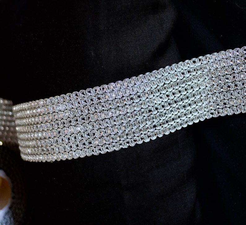 Silver Trim - Vibrant Silver Trim - Silver Chained Trim - Knitting ...