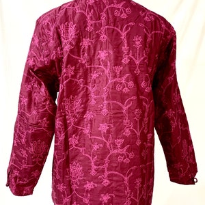 Hot Pink Silk Jacket,pink Reversible Jacket, Hand Block Painted Coat ...
