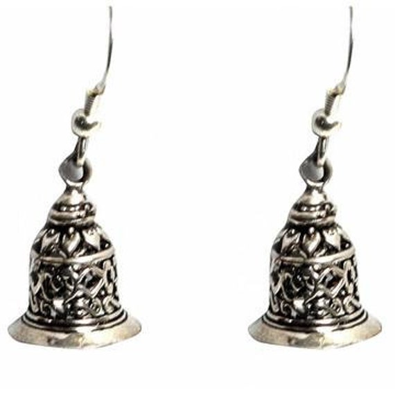 Silver Filigree Bell Earrings - Etsy