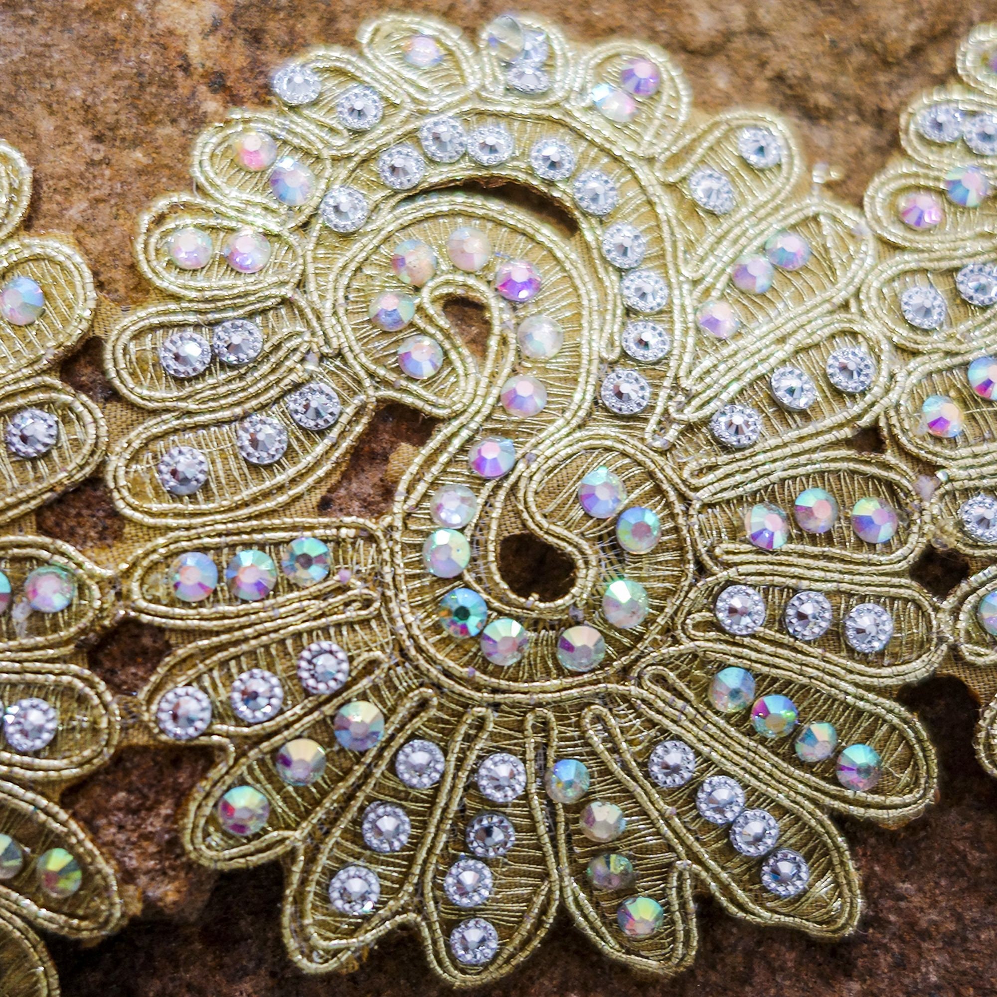 Unique Golden Trim With Crystal Embellishment | Etsy