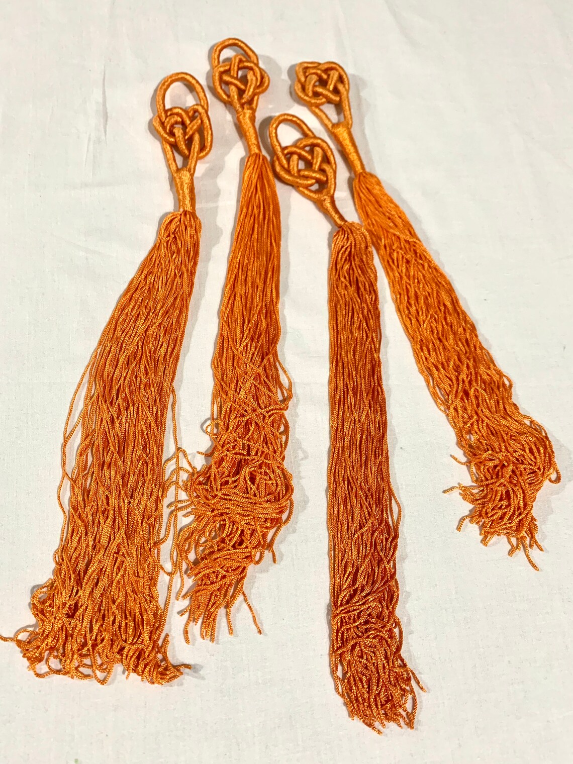 Orange silken tussles hand made luxe tussles fringes orange | Etsy