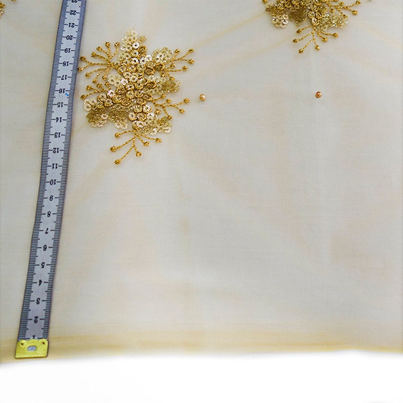 Elegant Sheer Fabric Golden Metallic Fabric Sequin Fabric - Etsy