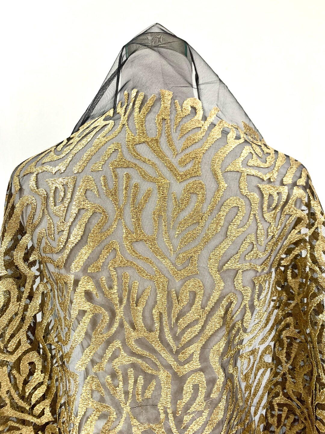 Black Tulle Fabric, Black N Gold Tulle Fabric, Animal Pattern Fabric ...