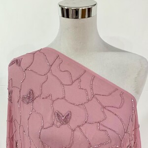 Extra Wide 1.6 M of Pink Silk Fabric, Pure Silk Georgette Fabric, Hand ...