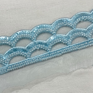 Blue Beaded Trim, Light Blue Embroidered Trim, Border Trim, Fashion ...