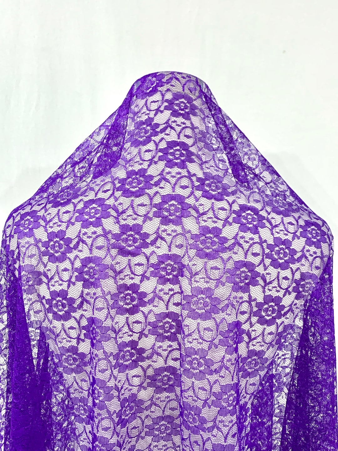 Purple Fabric - Purple Lace Fabric - Formal Dress Fabric - Floral Lace ...