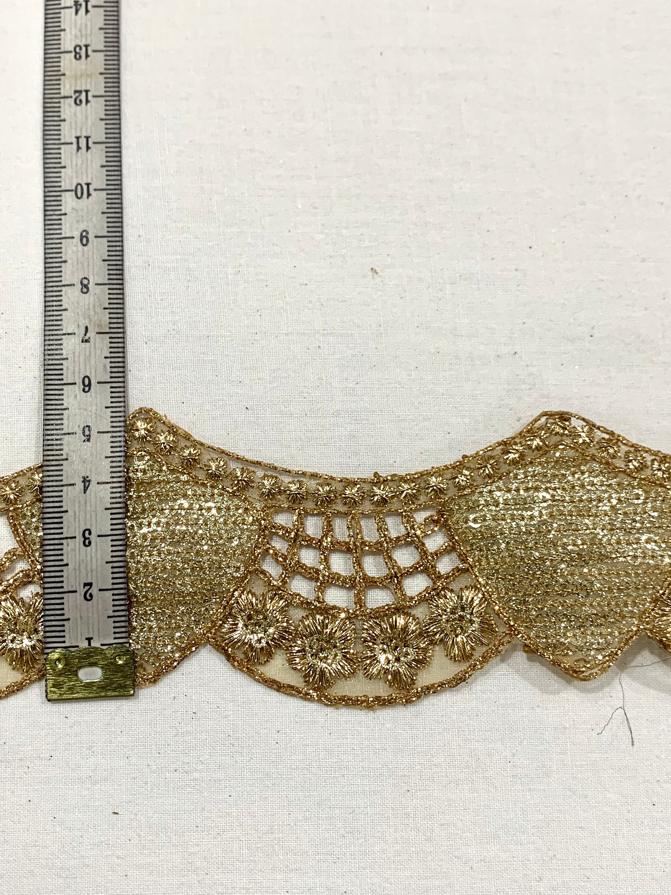 Gold Embroidered Trim, Scalloped Golden Cut Work Trim, Golden Edging ...