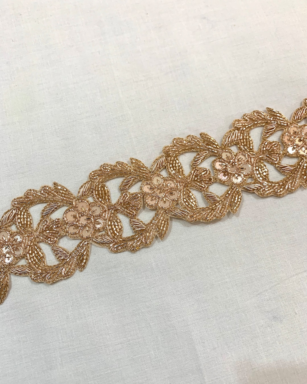 Rose Gold Trim, Wedding Trim, Hand Beaded Cut Work Trim, Formal Wear ...