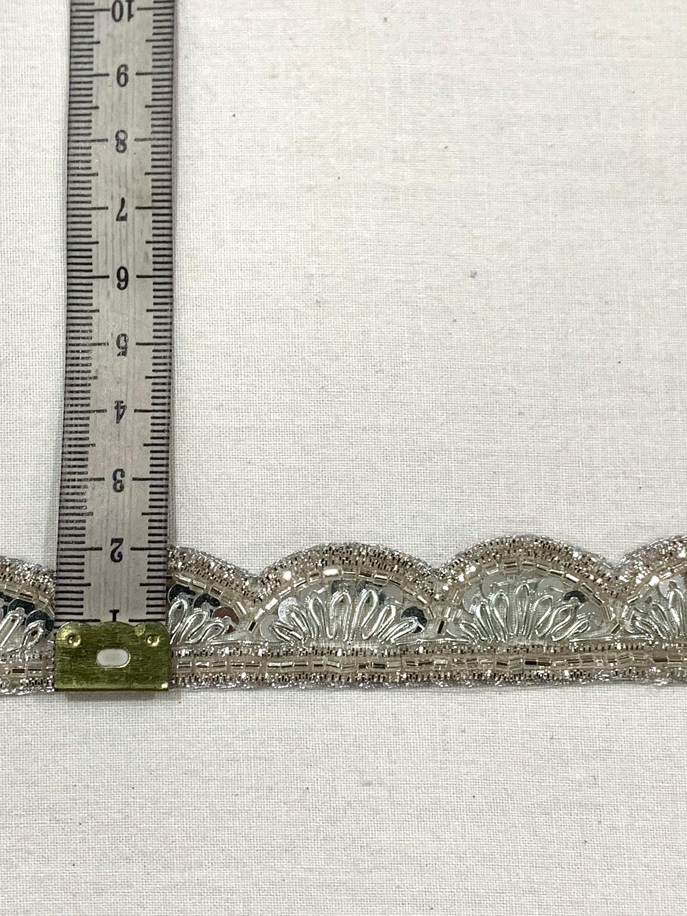 Silver Beaded Trim Silver Hand Embroidered Trim Bridal Trim - Etsy ...