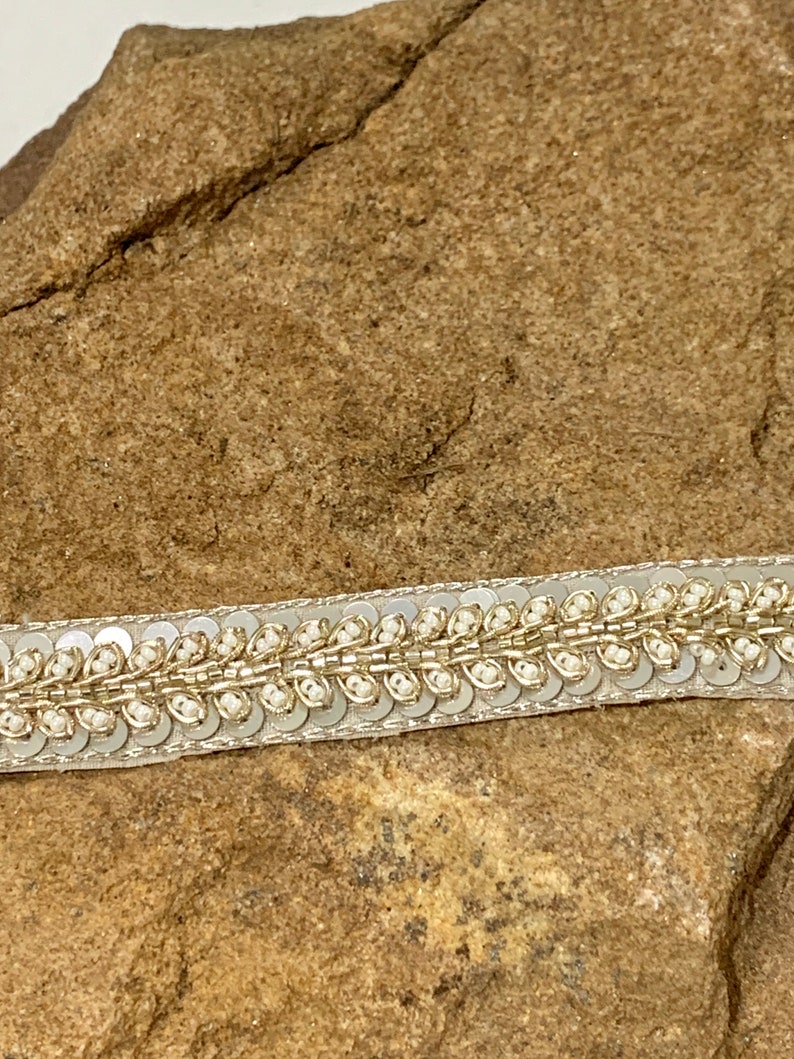 Gold Bridal Trim, Hand Embroidered Formal Trim, Evening Wear Trim, Home ...