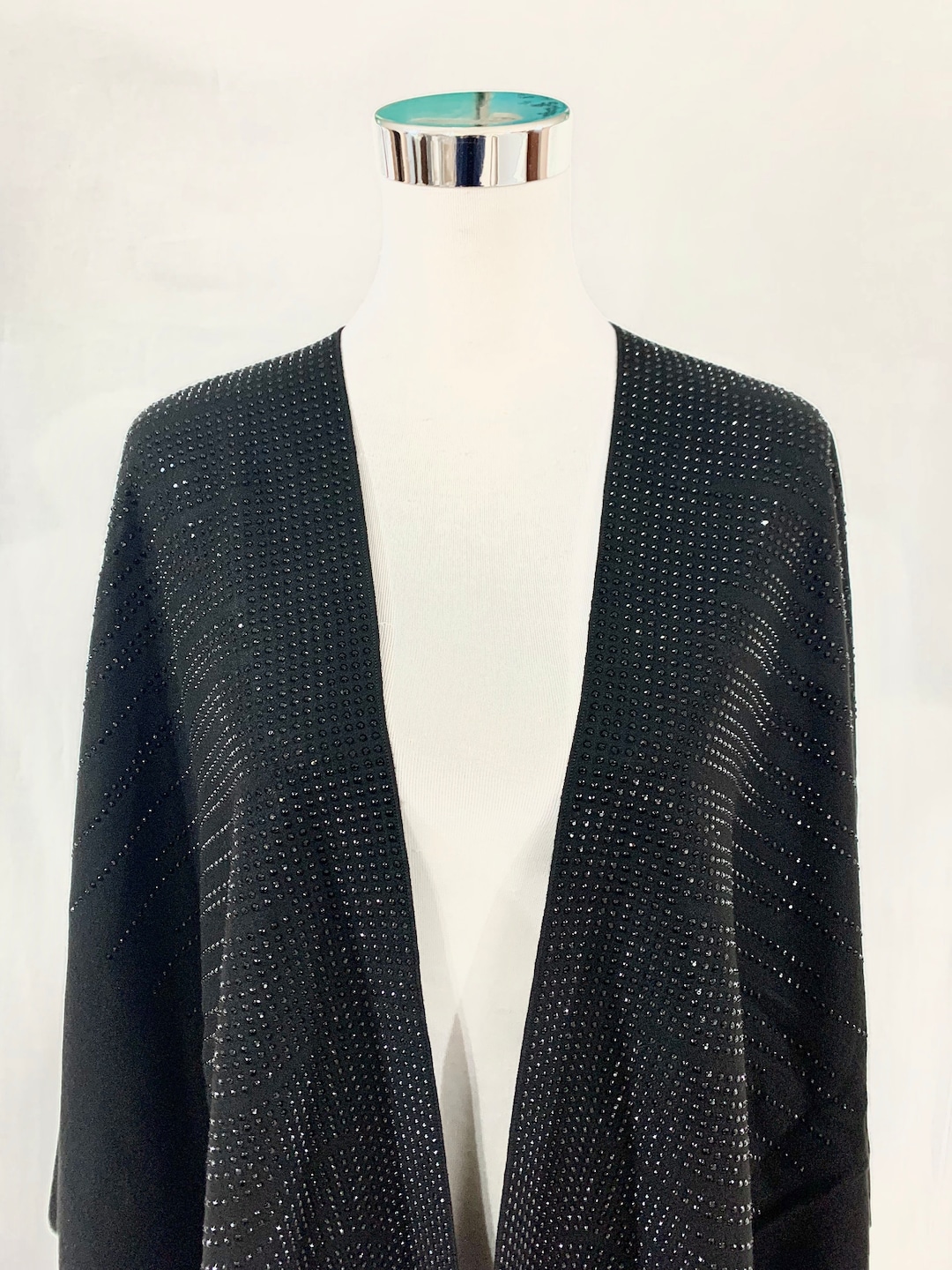 Extra Wide Black Shawl, Black Crystal Shawl, Designer 100% Pure Modal ...