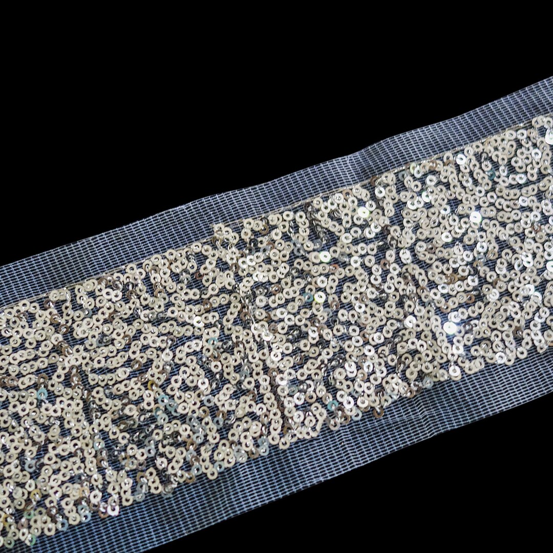 Silver Trim - Sequins Trim - Bridal Showers Trim - Starry Fine Silver ...
